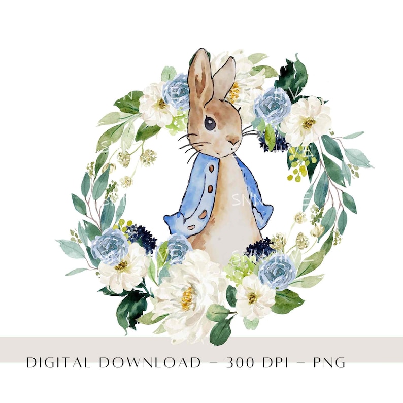 Peter Rabbit Floral PNG Invite Card Design Peter Rabbit - Etsy
