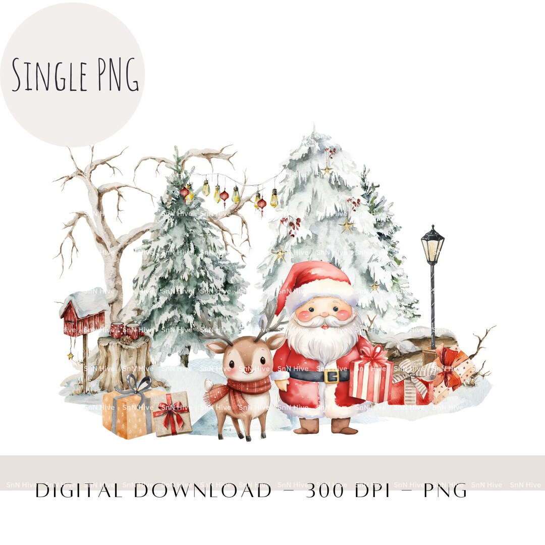 Santa Rudolph Reindeer PNG, Christmas North Pole Sublimation Design ...