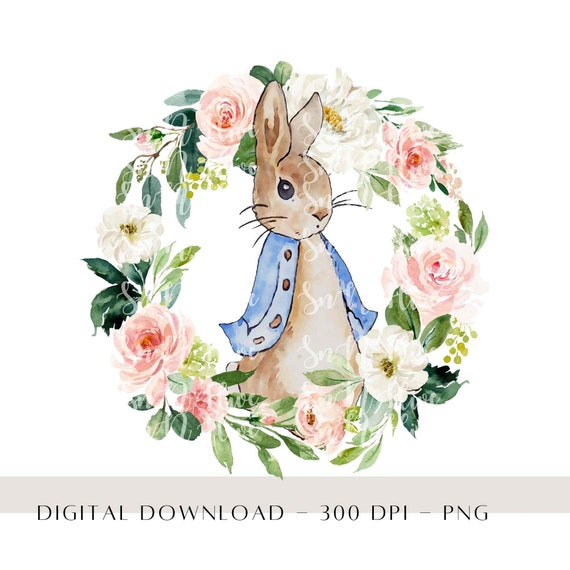 Peter Rabbit Pink Floral PNG Invite Card Design Peter Rabbit - Etsy