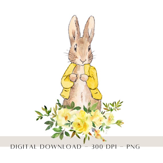 Peter Rabbit Spring Easter Clipart Peter Rabbit Floral - Etsy