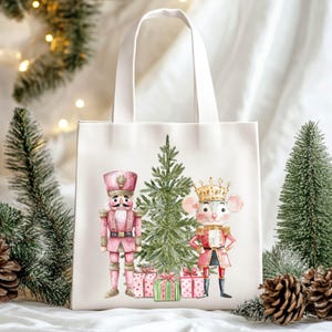 Nutcracker and Mouse King Christmas Tree Sublimation PNG, Festive Pink ...