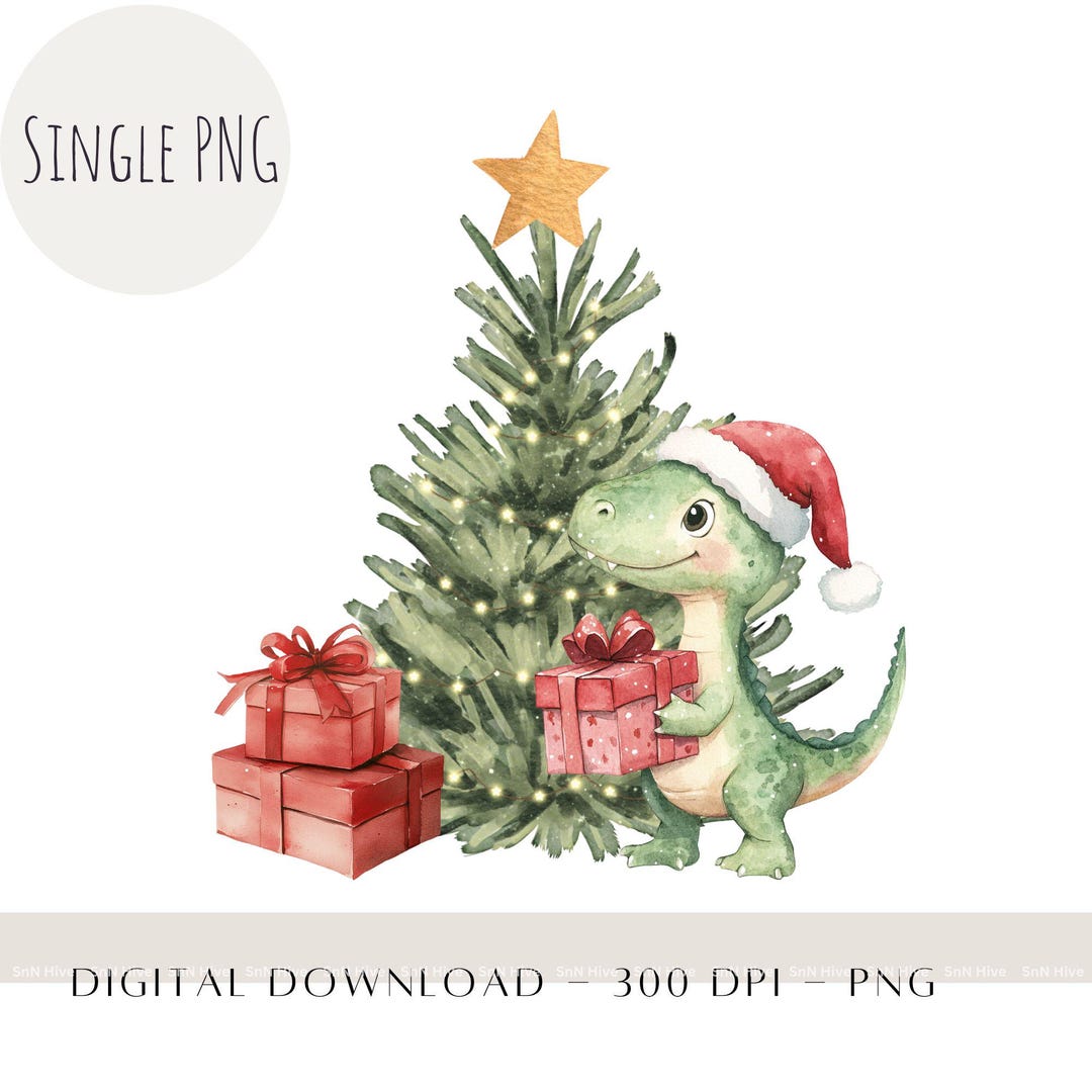 Dinosaur Christmas PNG, Santa Hat Dino, Kids Shirt Design (digital ...