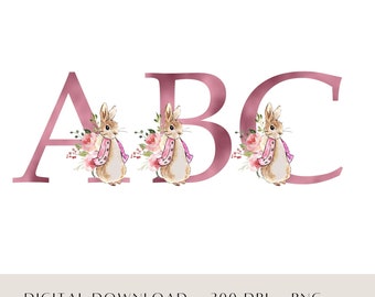 Peter Rabbit Alphabet Png - Etsy UK