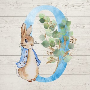 Blue Watercolour Peter Rabbit Numbers PNG, Greenery Numbers Clipart ...