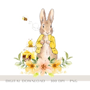 Peter Rabbit Spring Easter Clipart, Peter Rabbit Floral Watercolours ...