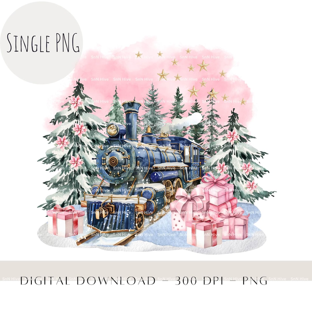 Blue Polar Express Clipart, Traditional Christmas Train, Believe Bell ...