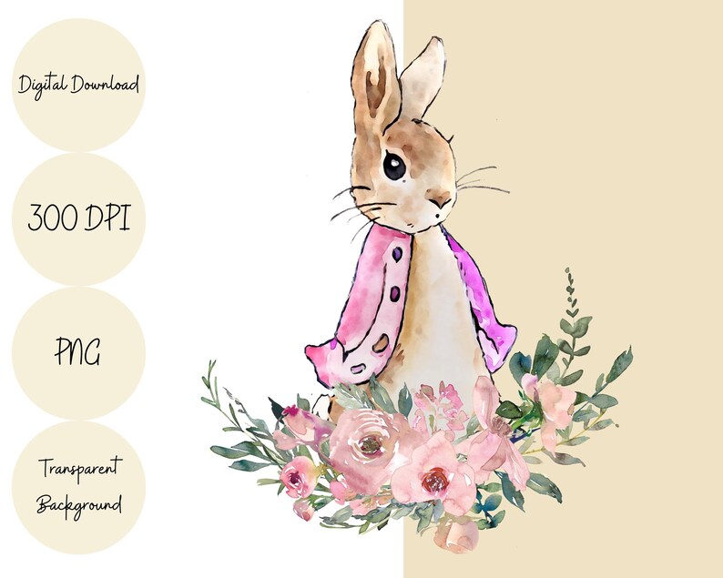 Flopsy Bunny PNG Peter Rabbit 1st Birthday PNG Peter Rabbit | Etsy
