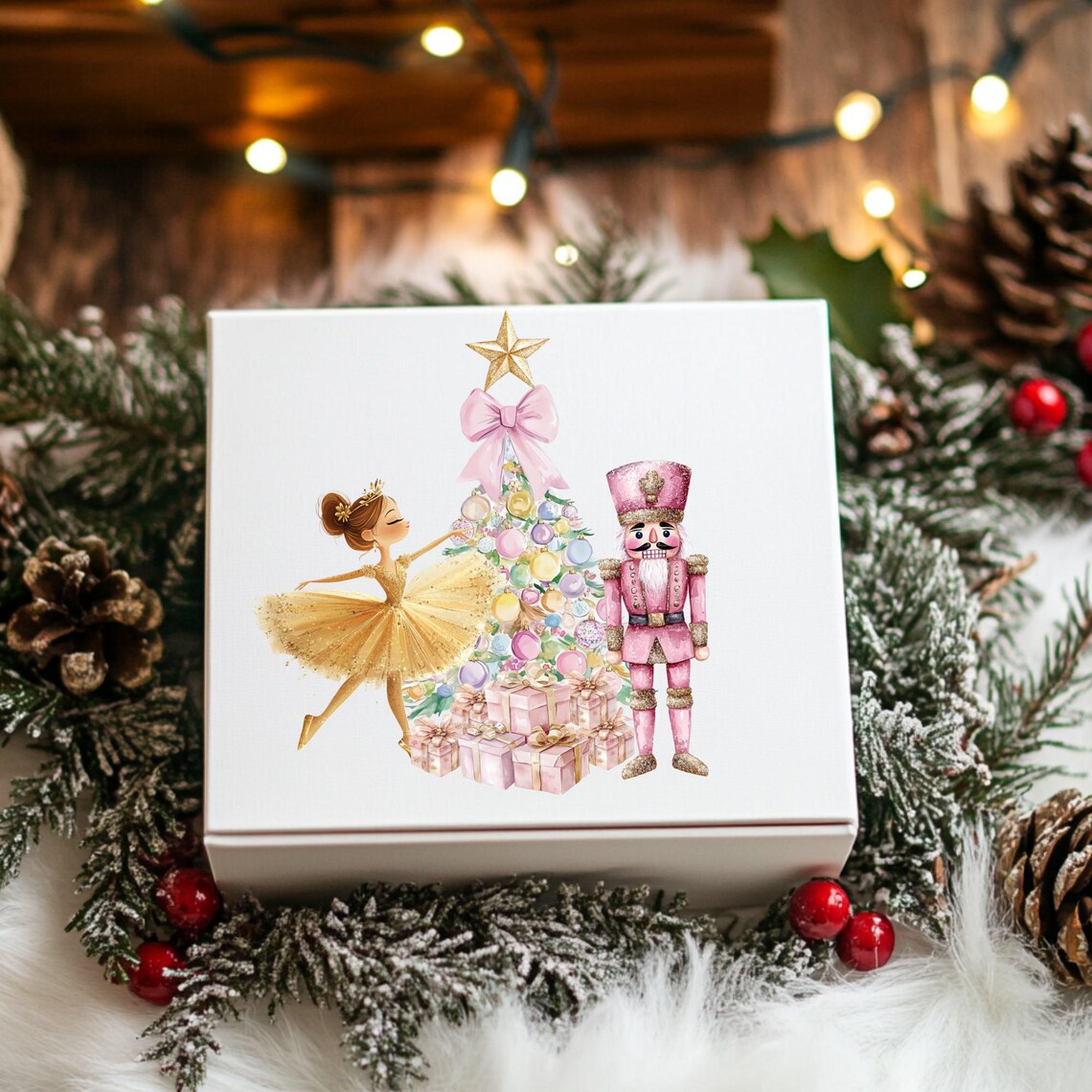 Nutcracker Ballet Christmas Clipart, Pastel Ballerina and Nutcracker ...