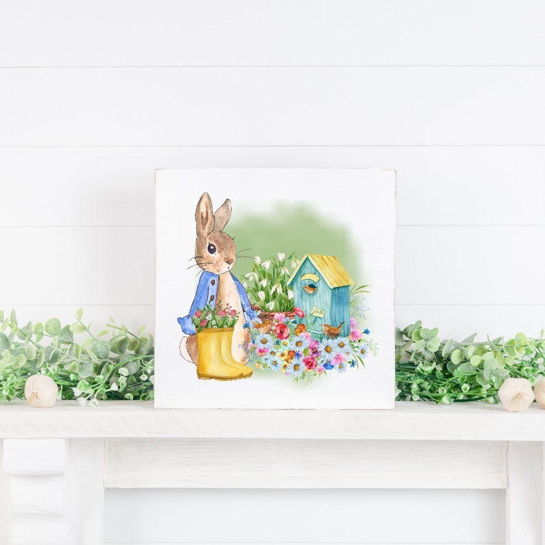 Spring Floral Gardener PNG Tulip Garden PNG Peter Rabbit - Etsy