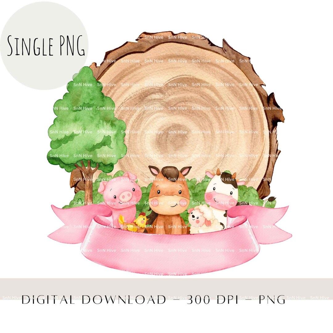 Pink Farm Animals Centerpieces, Baby Animals Cake Designs, Kids ...