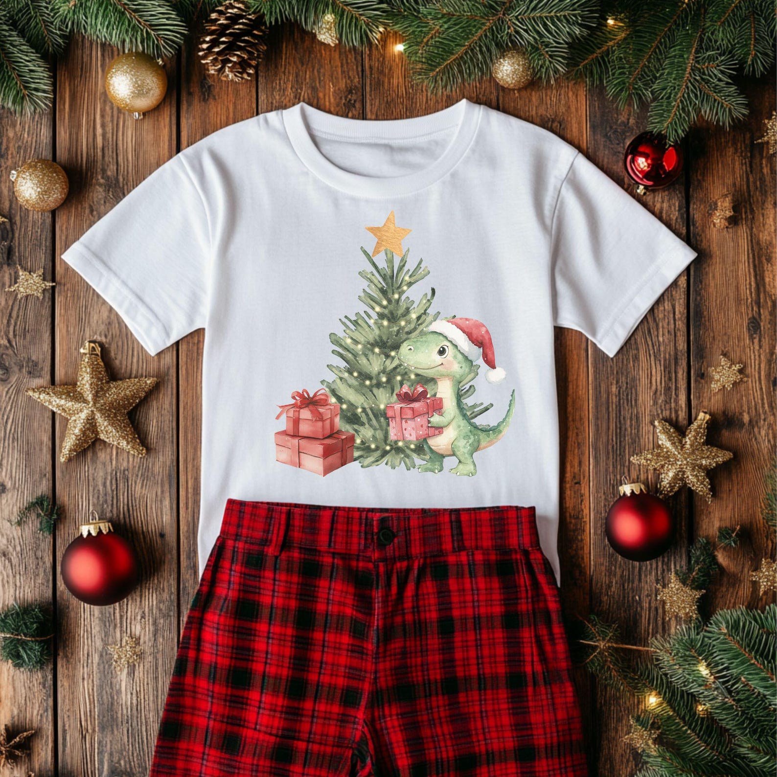 Dinosaur Christmas PNG, Santa Hat Dino, Kids Shirt Design (digital ...
