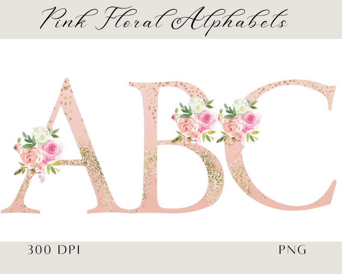 Floral Table Numbers Blush Pink Watercolour Floral Letters - Etsy