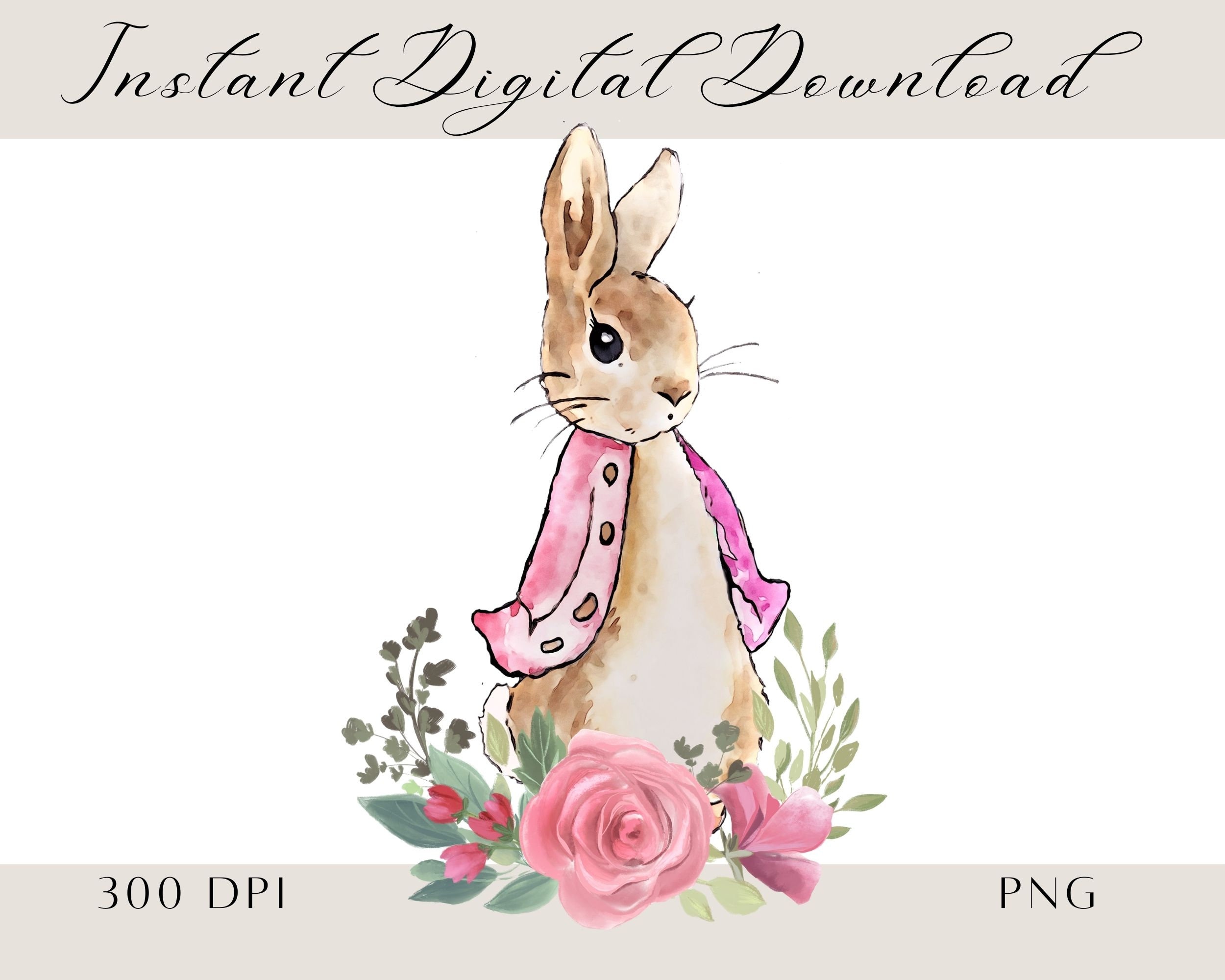 Flopsy Bunny PNG, Peter Rabbit 1st Birthday PNG, Peter Rabbit Floral ...