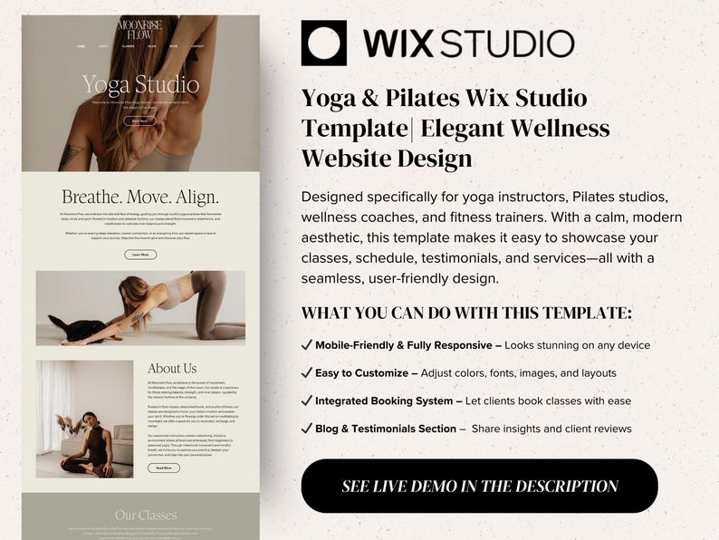 Wix Studio Yoga Template, Wix Studio Pilates Template, Wix Yoga Studio ...