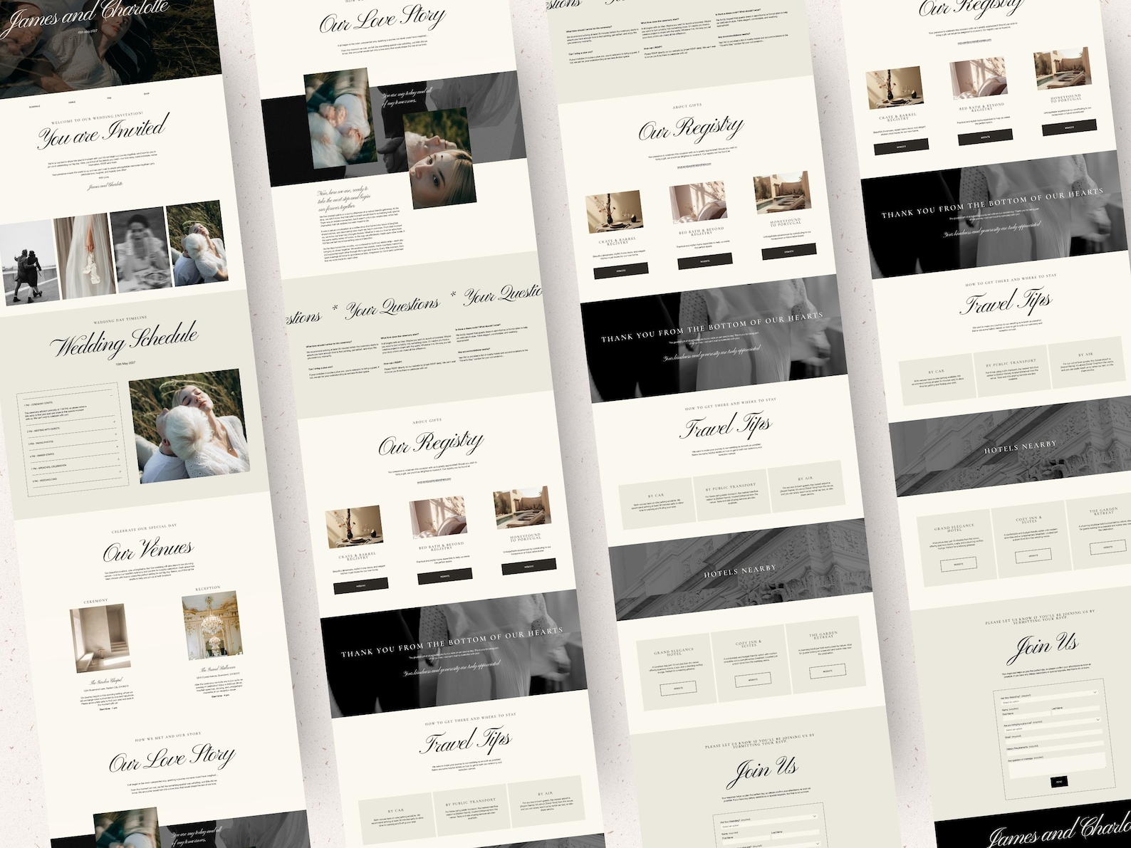Squarespace Wedding Invitation Template: Online RSVP Website (digital ...