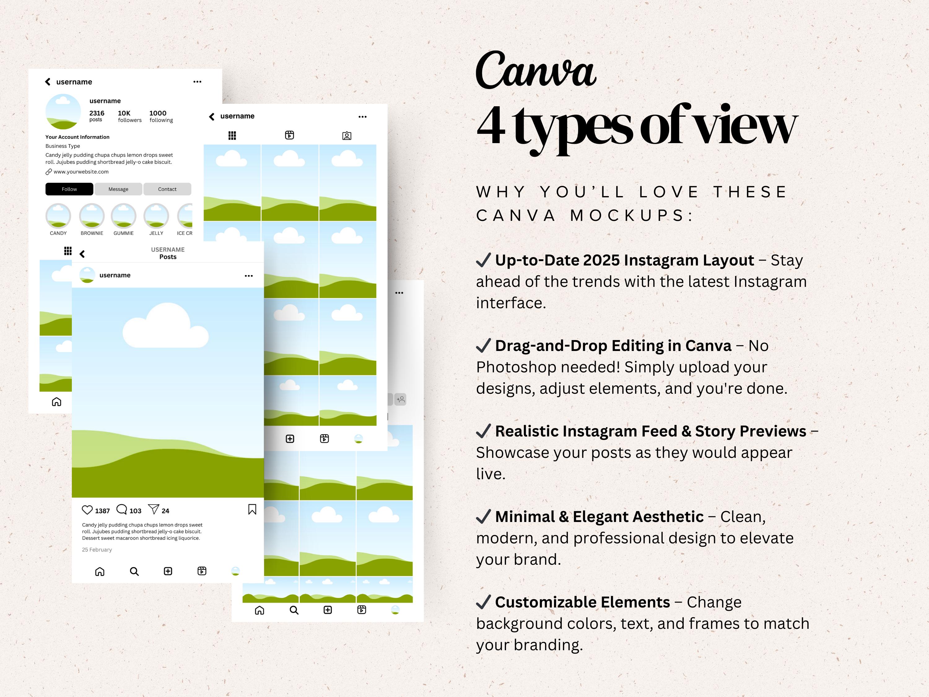 2025 Instagram Mockup Template: Canva Social Media Planner (digital ...