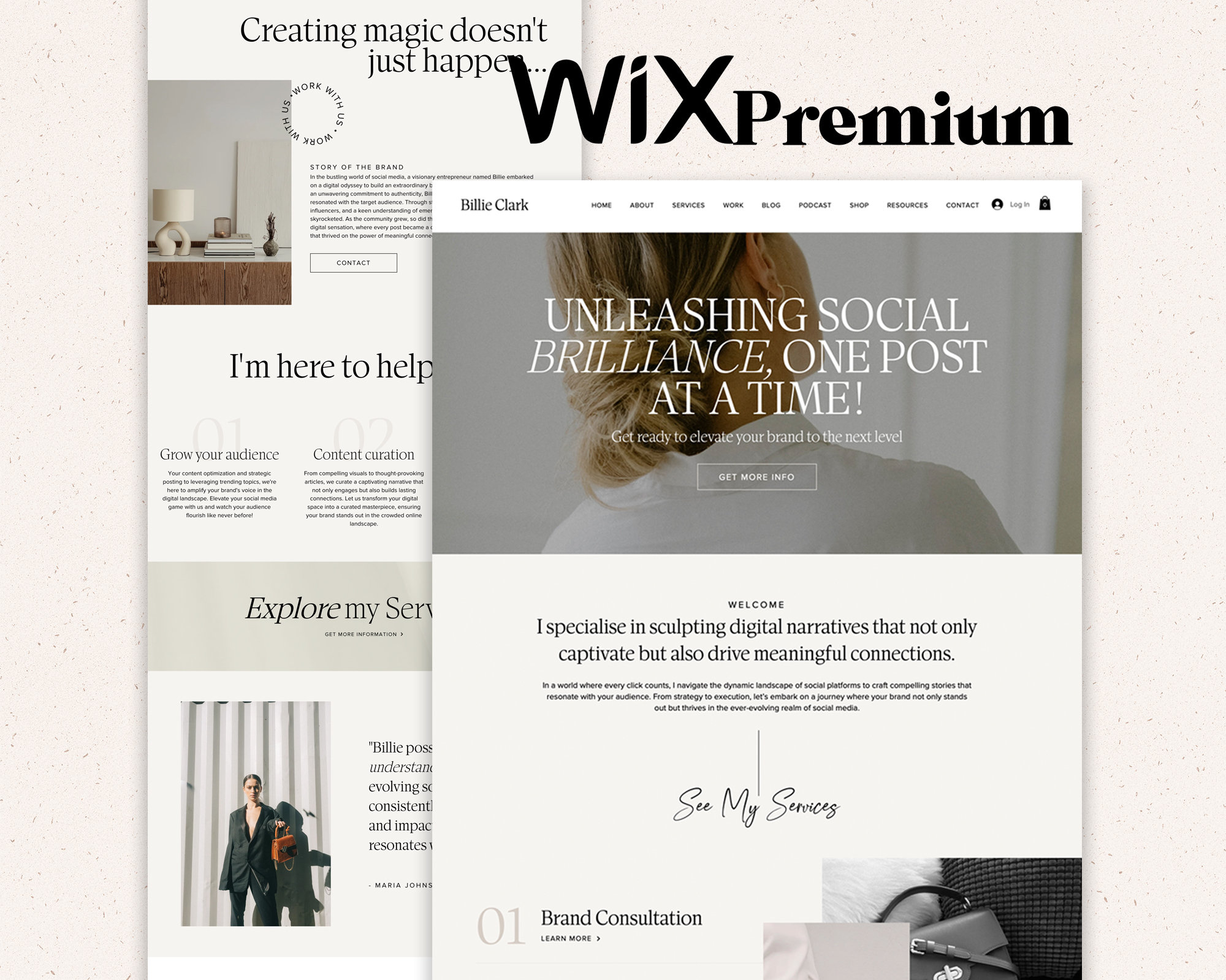 Wix Social Media Manager Template, Wix Life Coach Template, Wix Agency ...