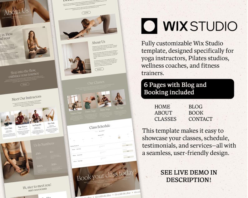 Wix Studio Yoga Template, Wix Studio Pilates Template, Wix Yoga Studio ...