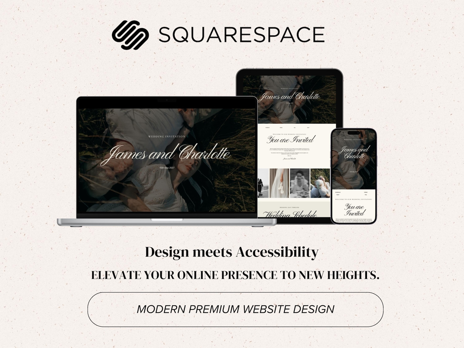 Squarespace Wedding Invitation Template: Online RSVP Website (digital ...
