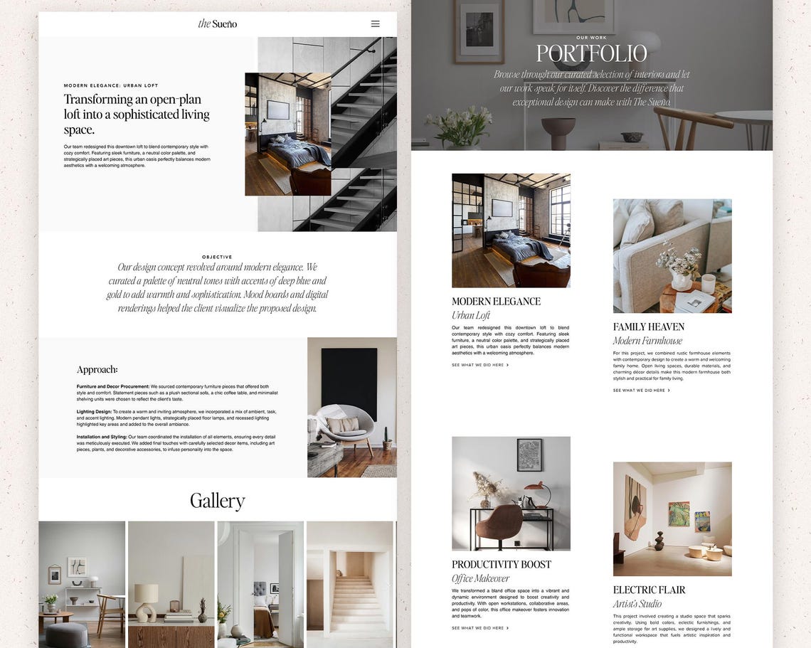 Minimalist Interior Design Wix Website Template - Etsy