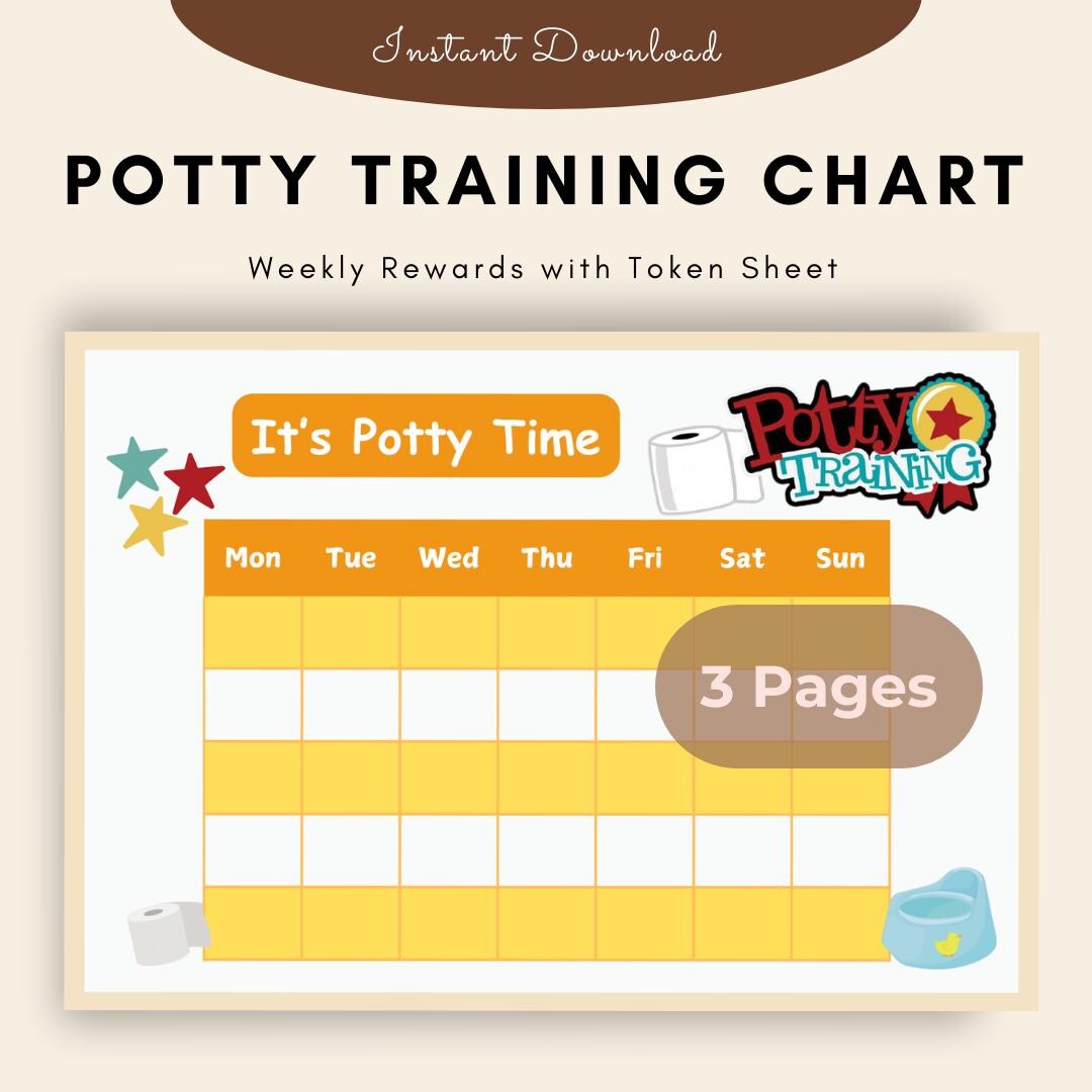 Potty Time Training Chart, Positive Behavior Rewards Sticker System for ...
