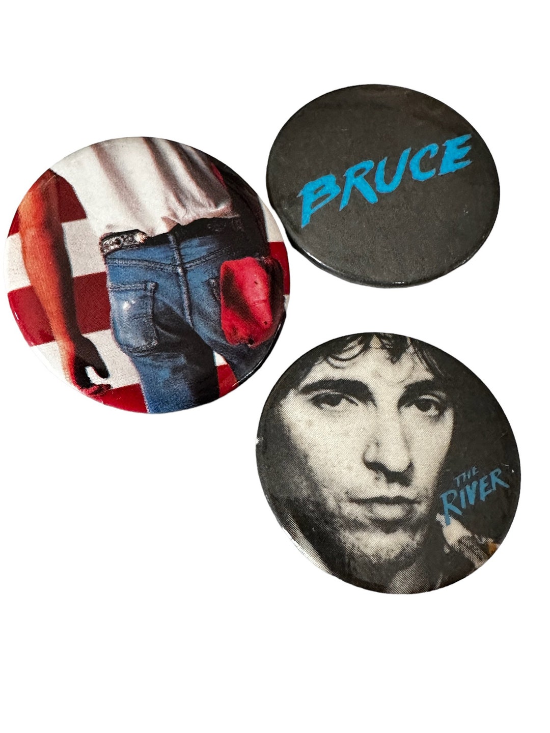 Bruce Springsteen 80s the River Born in the USA Bruce Button Pin Badge ...