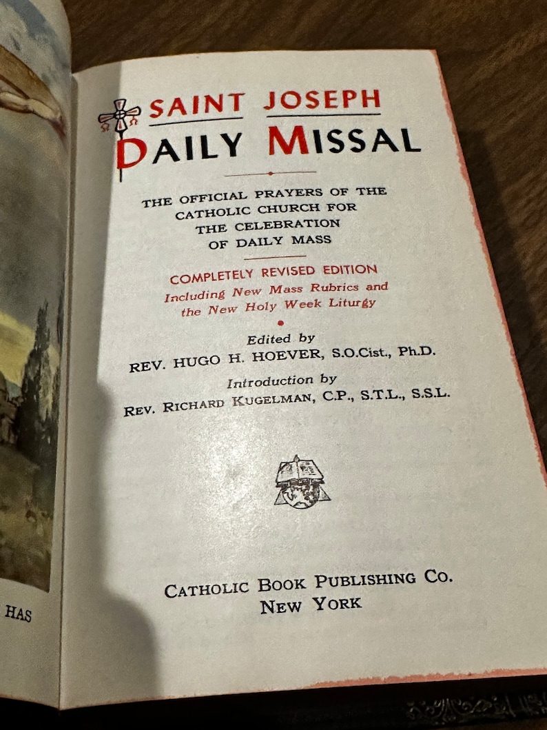 Rev Hugo Hoover 1959 Saint Joseph Daily Missal Illustrated Color ...