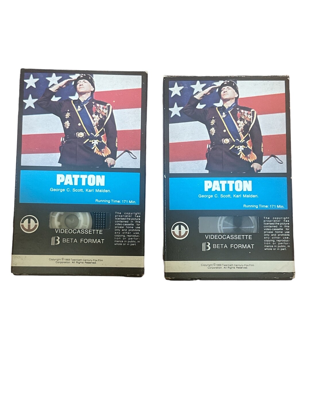 Patton 1977 Beta Betamax Casette Tape Magnetic Video Part 1 & 2 Movie ...