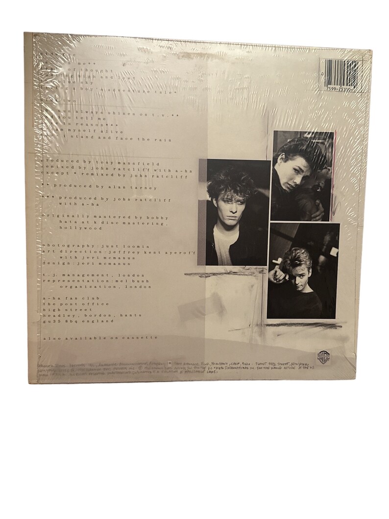 A-ha 1985 Self Titled Shrink Wraped Hype Sticker Warner Bros 1-25300 ...