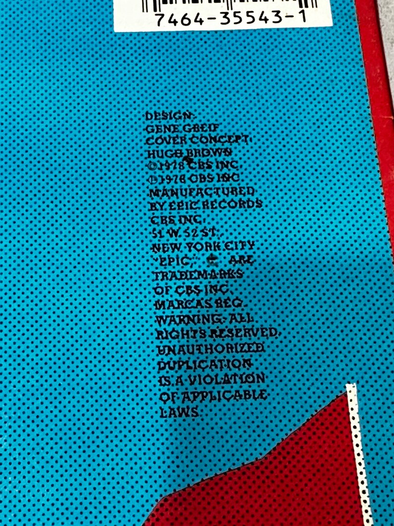 The Clash 1978 Give ‘em Enough Rope CBS Epic JE 35543 Lp Vinyl Record ...