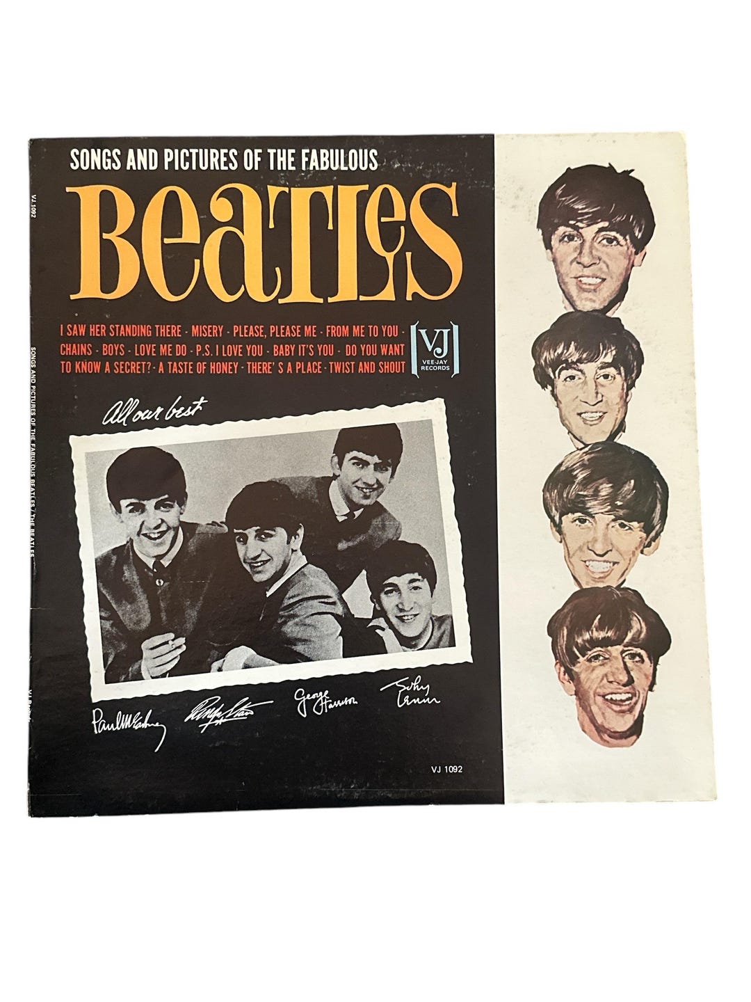 The Beatles 1964 Songs and Pictures of the Fabulous Veejay VJ VJLP-1092 ...