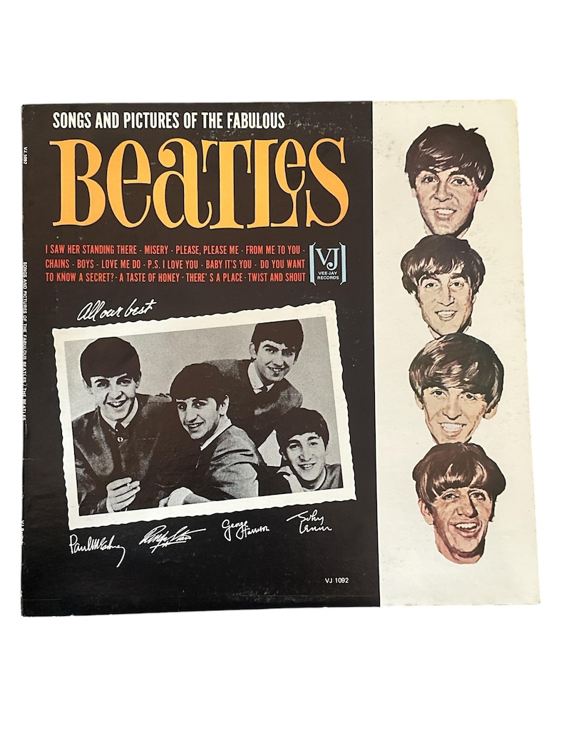 The Beatles 1964 Songs and Pictures of the Fabulous Veejay VJ VJLP-1092 ...