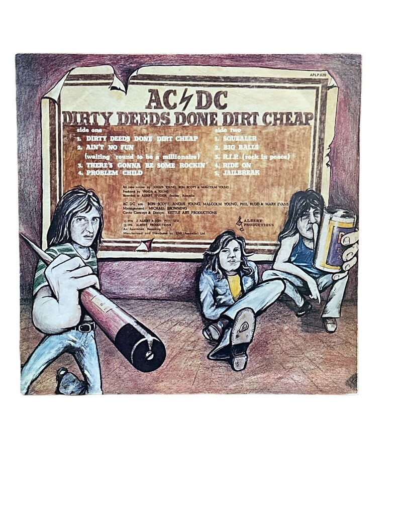 ACDC AC/DC 1976 Dirty Deeds Done Dirt Cheap Albert Aplp 020 Lp Vinyl ...