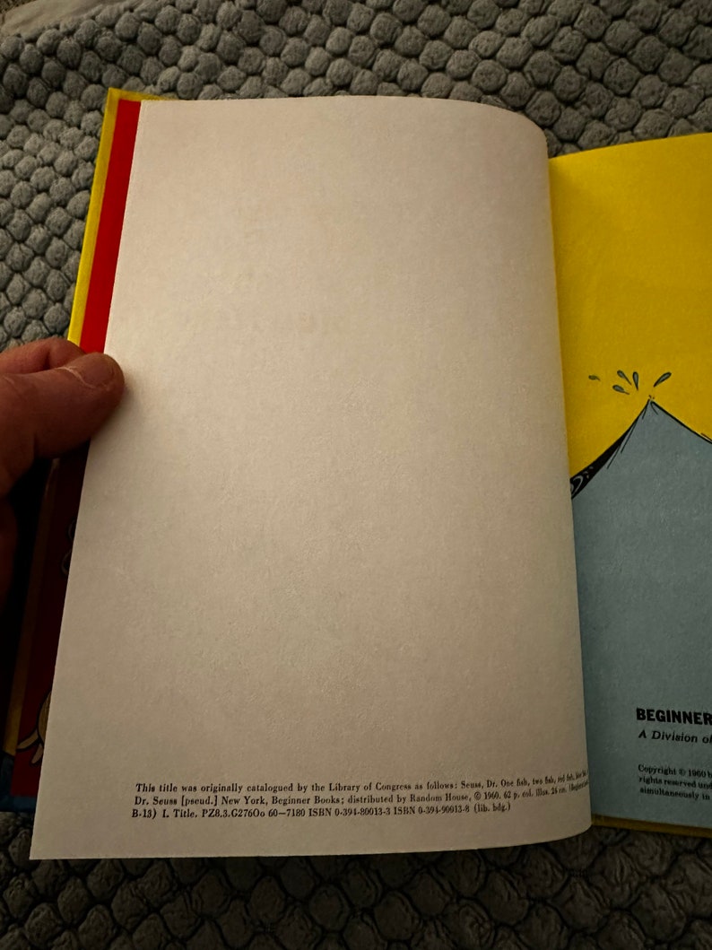 Dr Seuss 1960 1988 One Fish Two Fish Red Fish Blue Fish Hardback ...