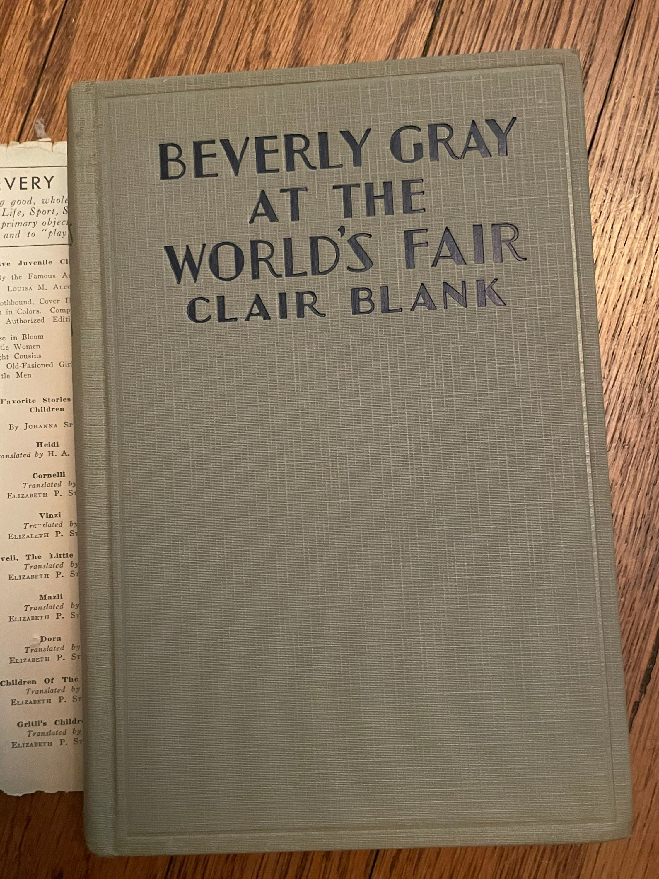 Clair Blank 1935 Beverly Gray at the World’s Fair #6 College Mystery ...