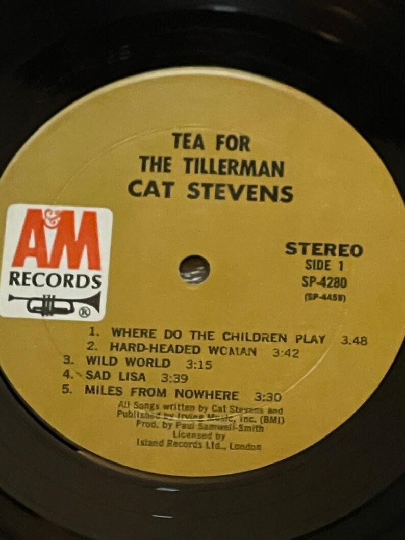 Cat Stevens 1970 Tea for the Tillerman A&M Sp-4280 LP Vinyl Record - Etsy