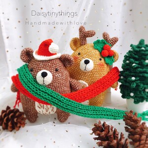 BUNDLE of 2 Crochet the Couple Christmas Bears in Woodland, Woodland ...