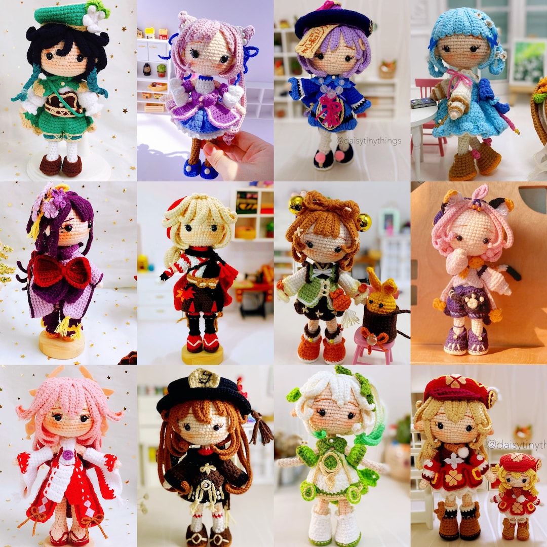Bundle 13 in 1, GI Doll Pattern, Daisytinythings Doll Pattern, Genshin ...
