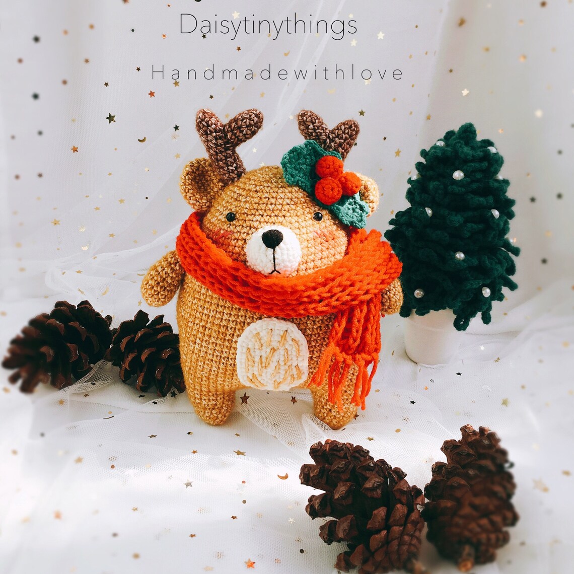 BUNDLE of 2 Crochet the Couple Christmas Bears in Woodland - Etsy