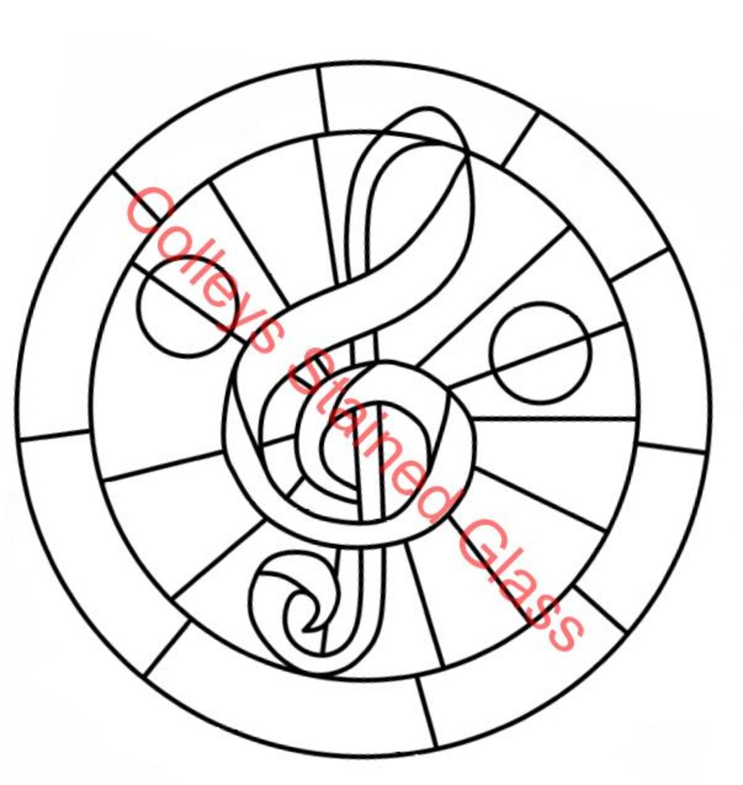 Treble Clef Stained Glass Pattern - Etsy
