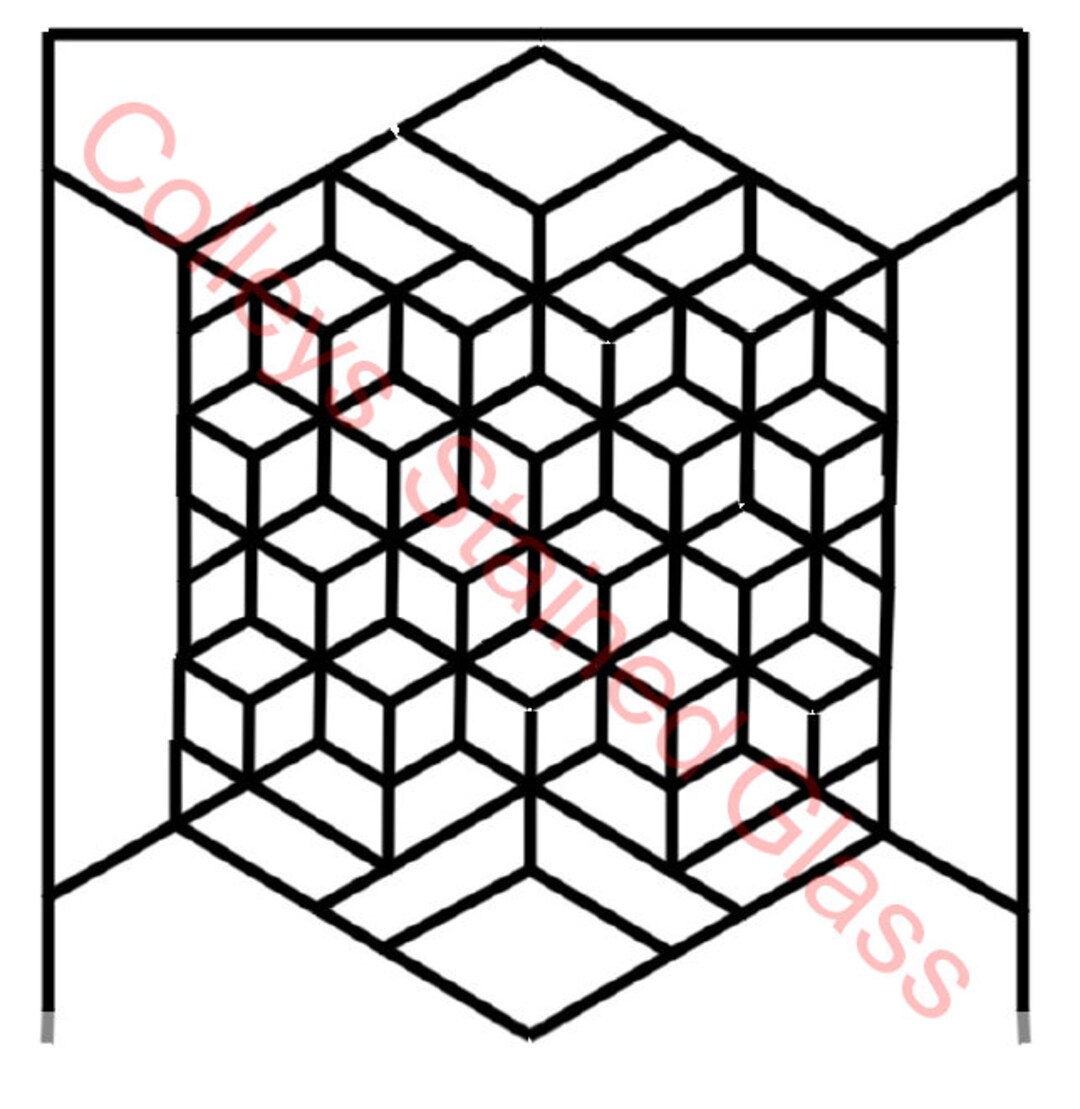 Simple Pattern Stained Glass Beginner Geometric Etsy