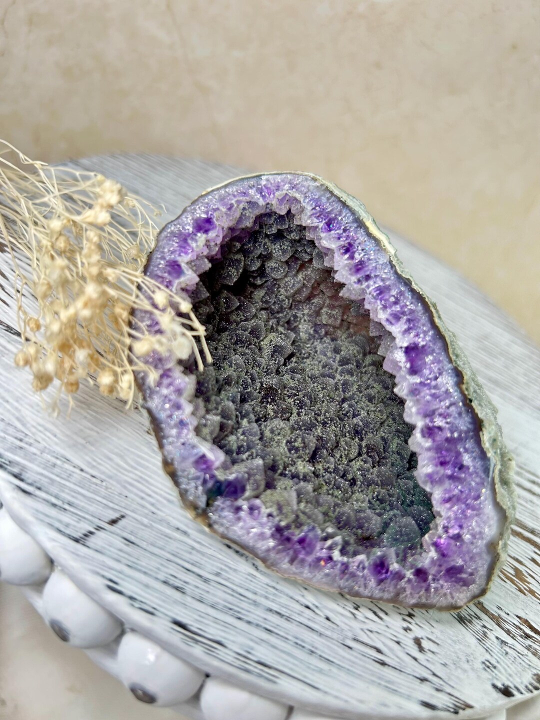 SUGAR AMETHYST GEODE - Purple - Greenish Sugar - From Uruguay - 217g ...