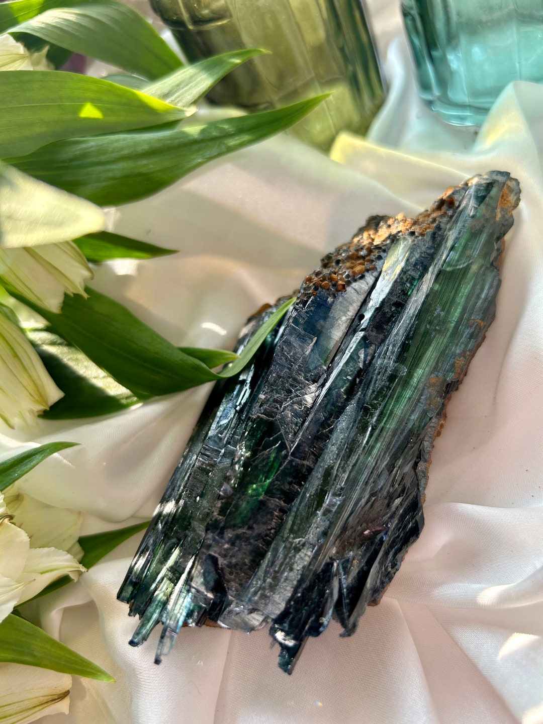 VIVIANITE From Brazil 300g on a Matrix Heart and Throat Chakra - Etsy
