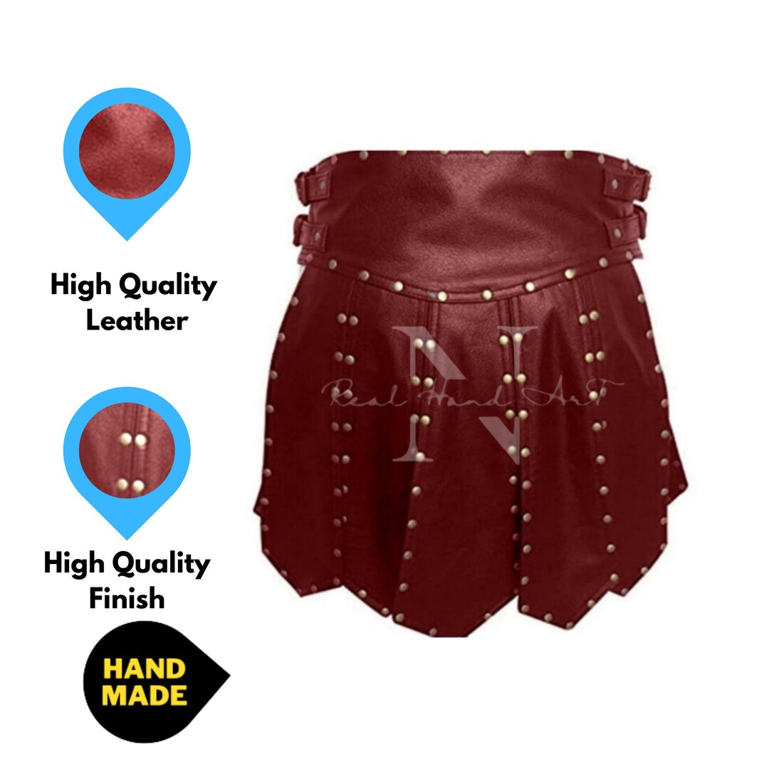 Genuine Leather Kilt, Groom Dress, Men Kilt, Leather Kilt, Roman Kilt ...