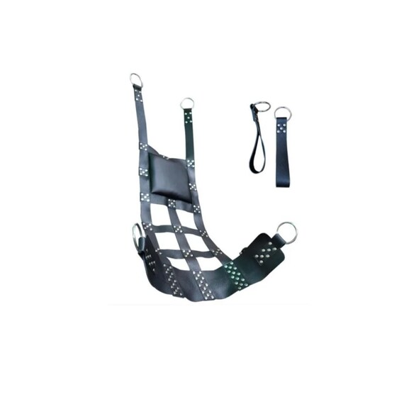 Genuine Black Leather Sling Heavy Duty Sex Swing Sling Adult Etsy