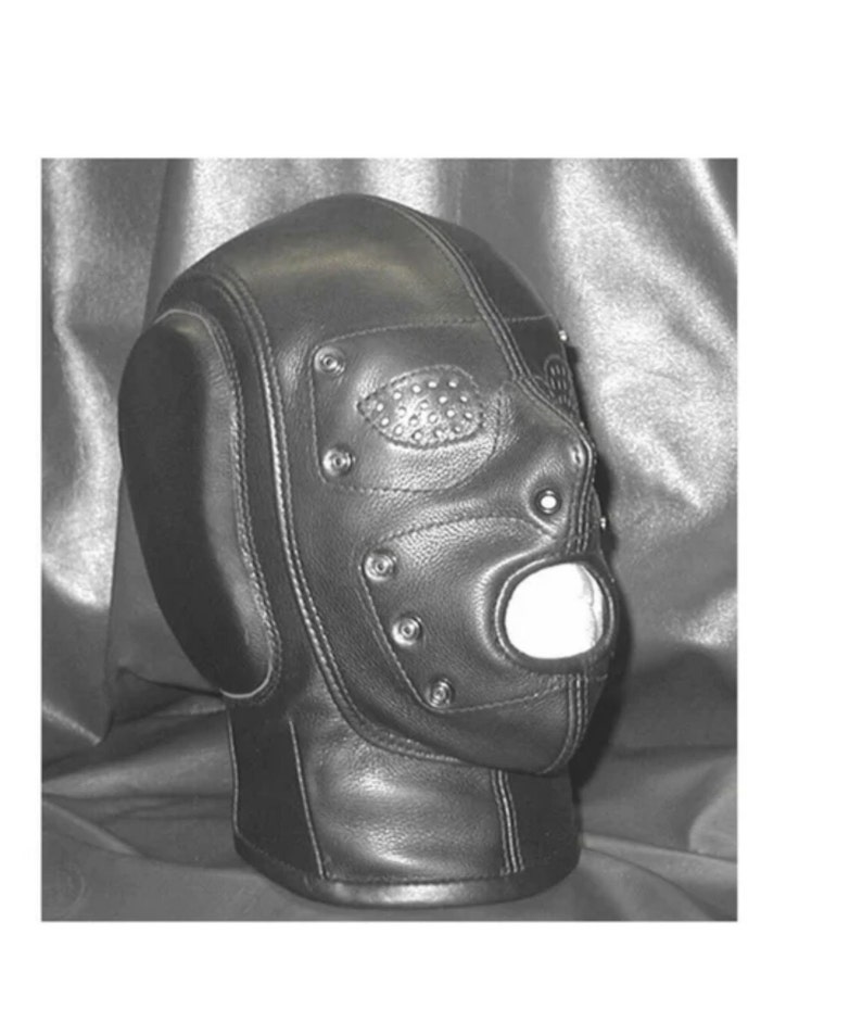 Leather Mask Sensory Deprivation Hood Costume Reenactment Gear Bondage ...
