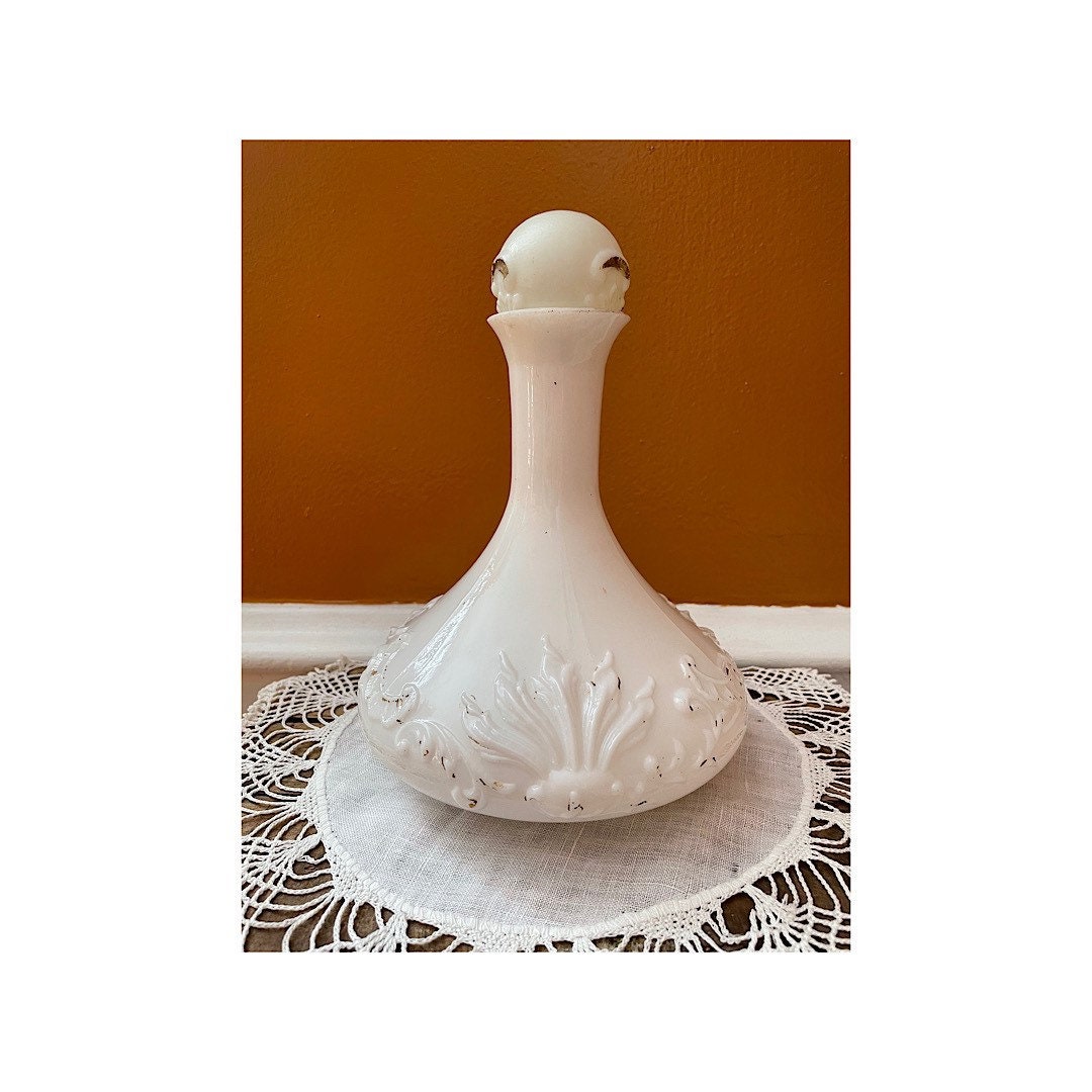 Victorian Milk Glass Decanter - Etsy