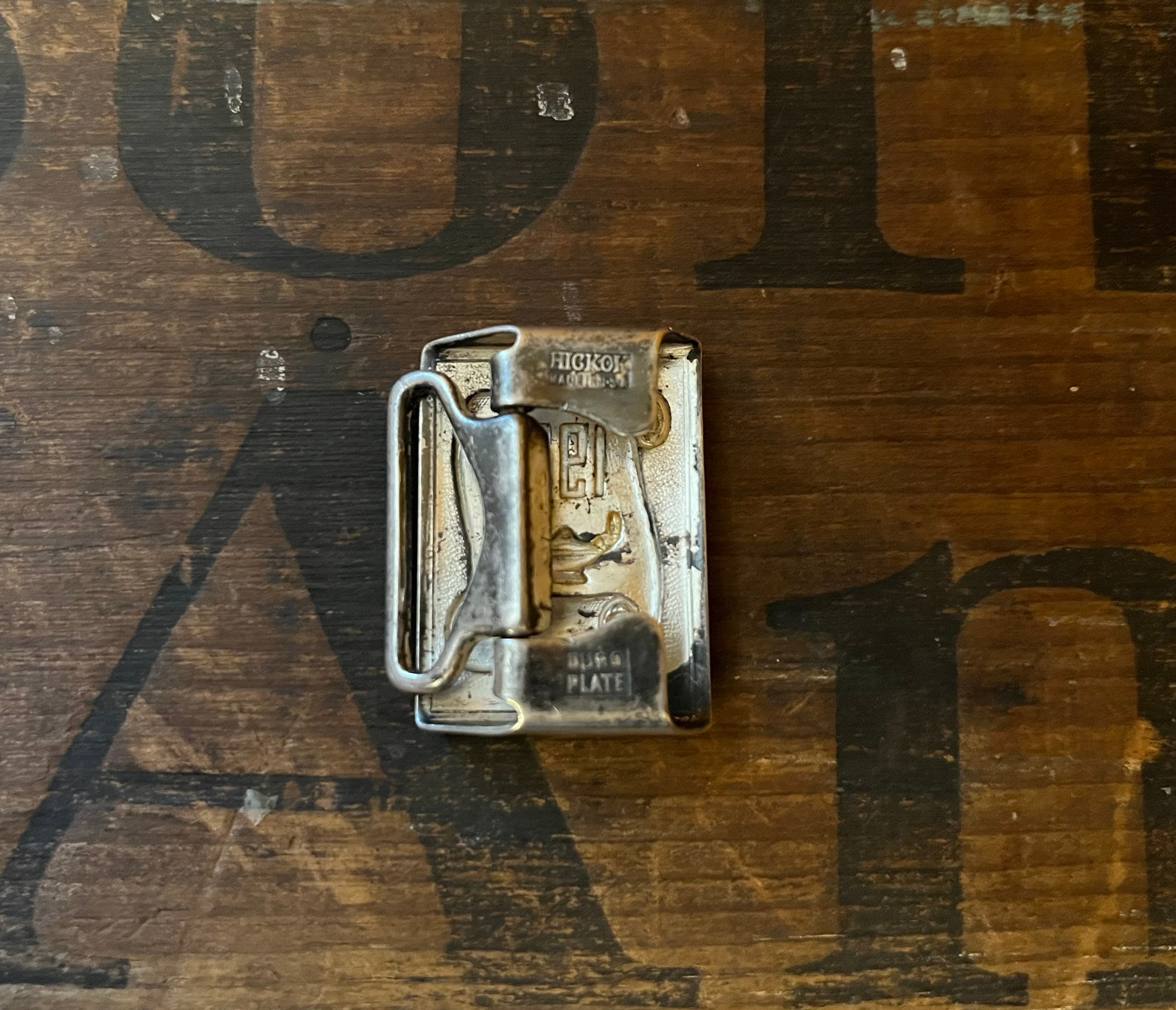 Vintage 1938 Hickok Belt Buckle Sterling Plate - Etsy