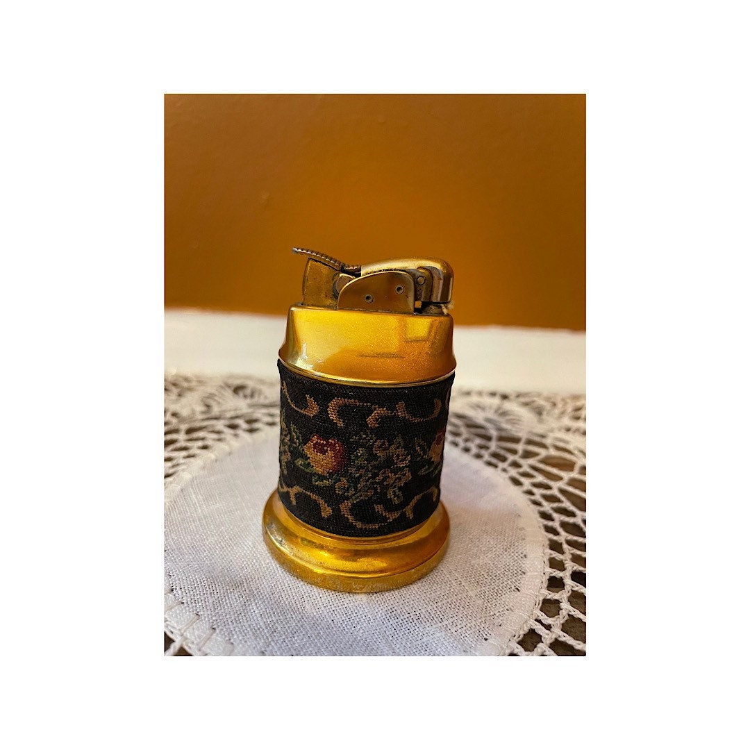 Evans Fuel Vintage Lighter With Floral Needlepoint - Etsy