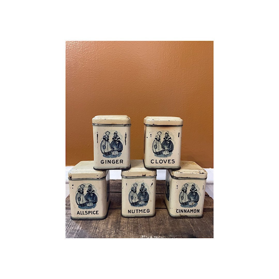 Antique Spice Tin Canister Set From Germany - Etsy
